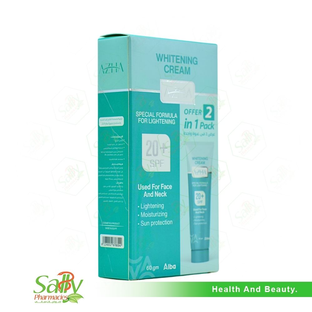 Azha Whitening Cream (SPF 20+) 60 gm (Offer 2 in 1 Pack)